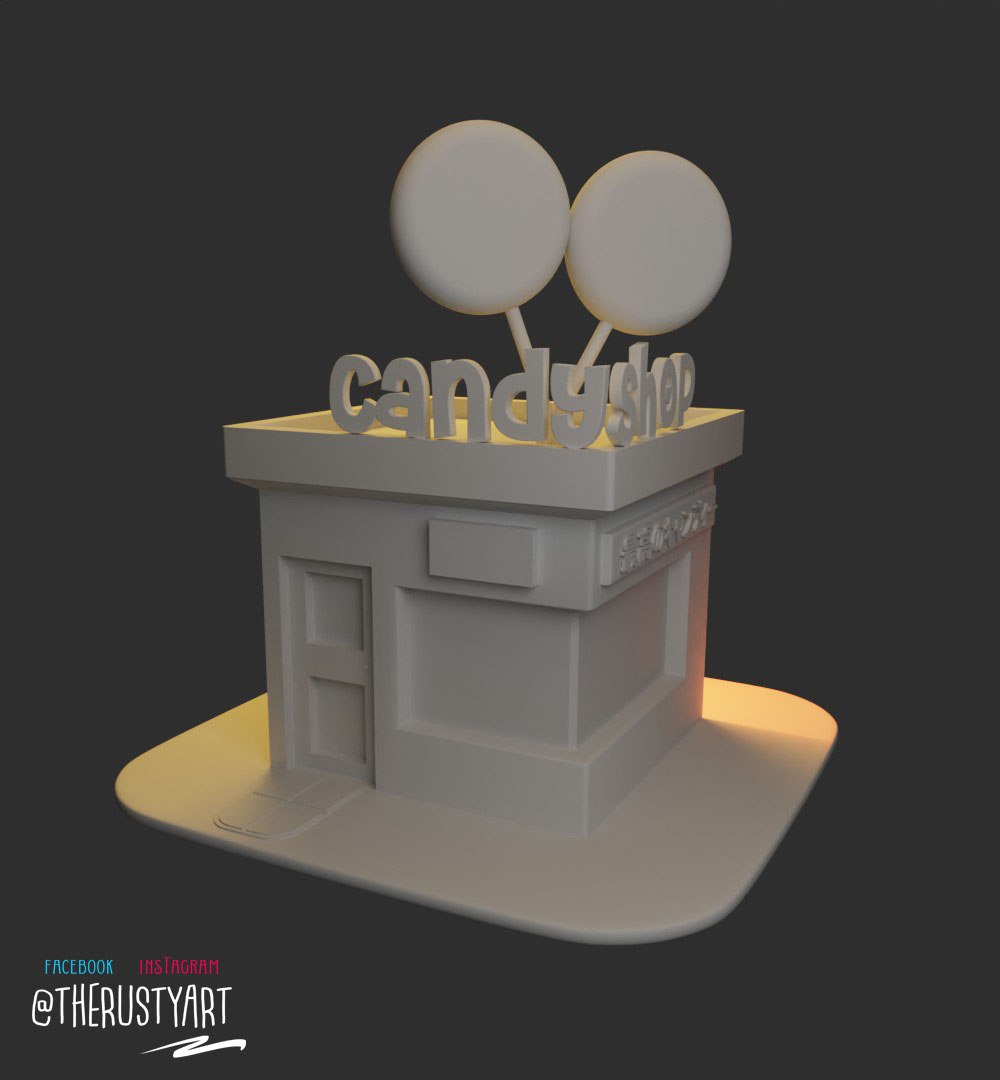 3D Candy Shop Hand Painted Blender Low Poly Model - TurboSquid 1845418