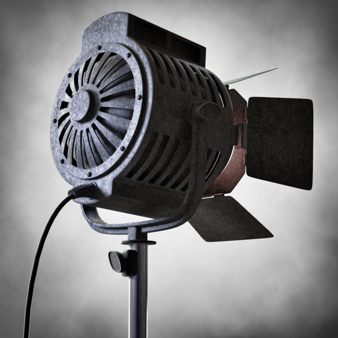 Realistic Vintage Spot Light Dxf