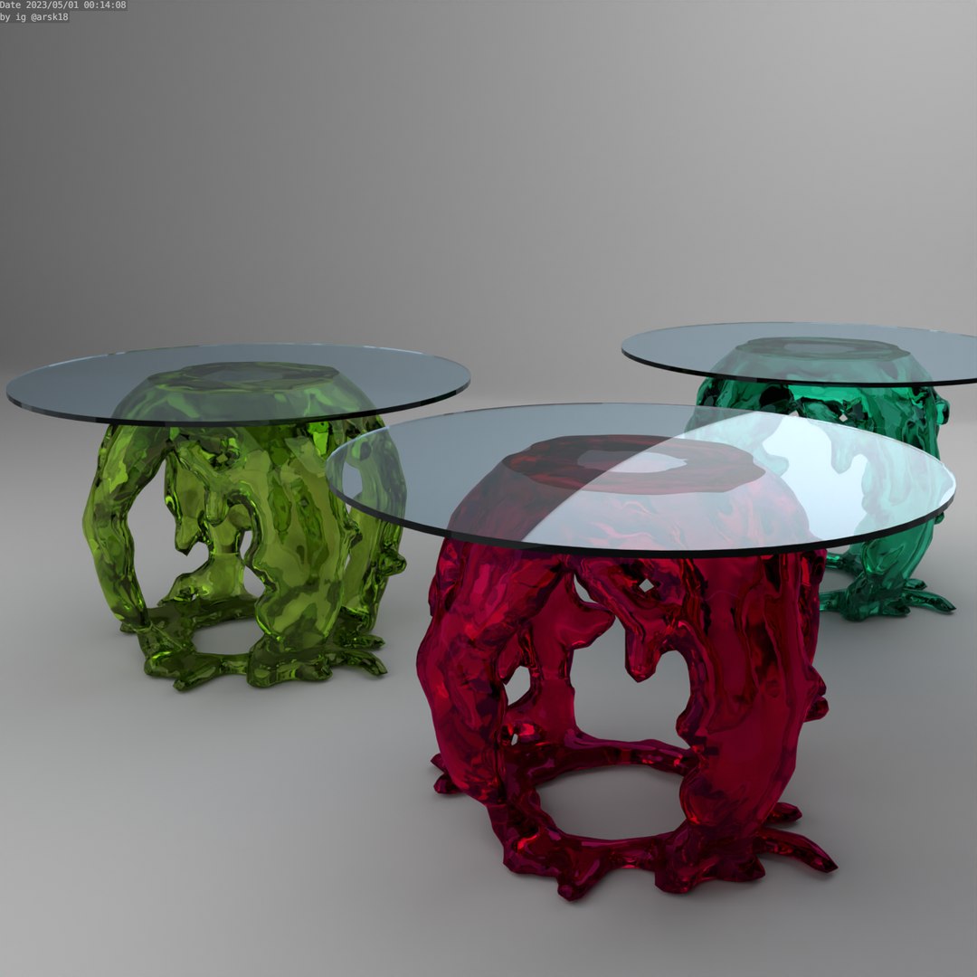 Round Coffee Table Fluid Glass Style 3D Model - TurboSquid 2064657