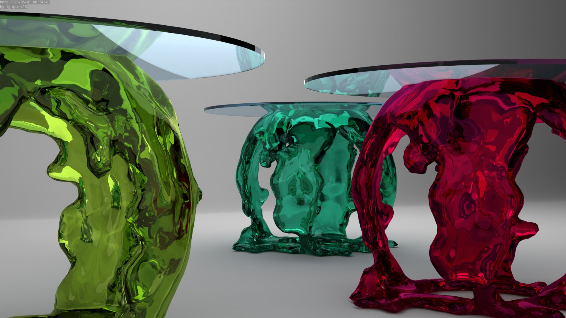 Round Coffee Table Fluid Glass Style 3D Model - TurboSquid 2064657