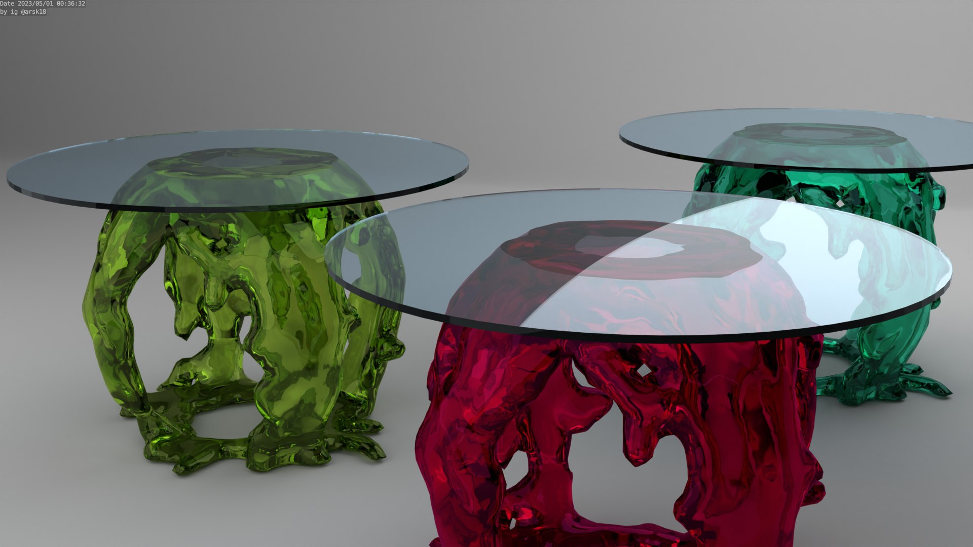 Round Coffee Table Fluid Glass Style 3D Model - TurboSquid 2064657