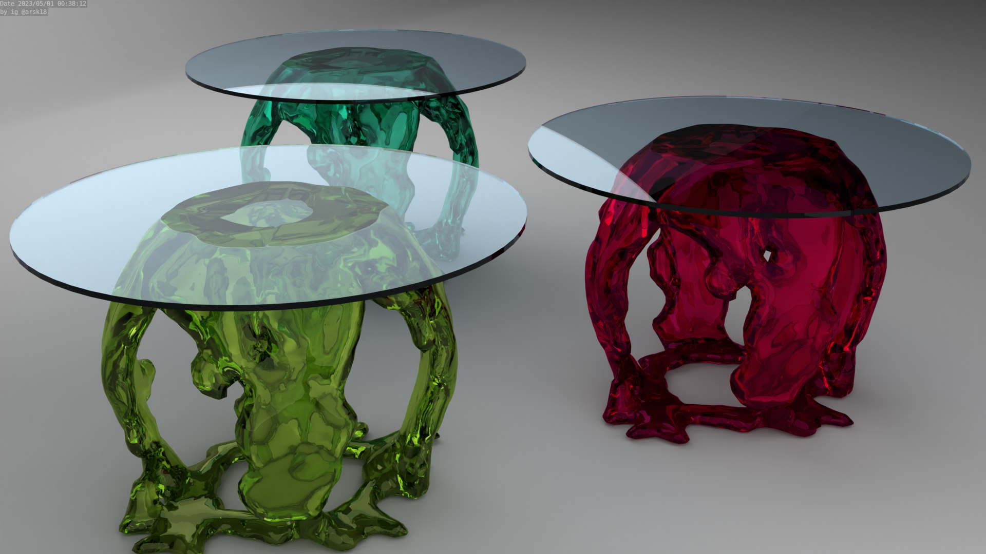 Round Coffee Table Fluid Glass Style 3D Model - TurboSquid 2064657