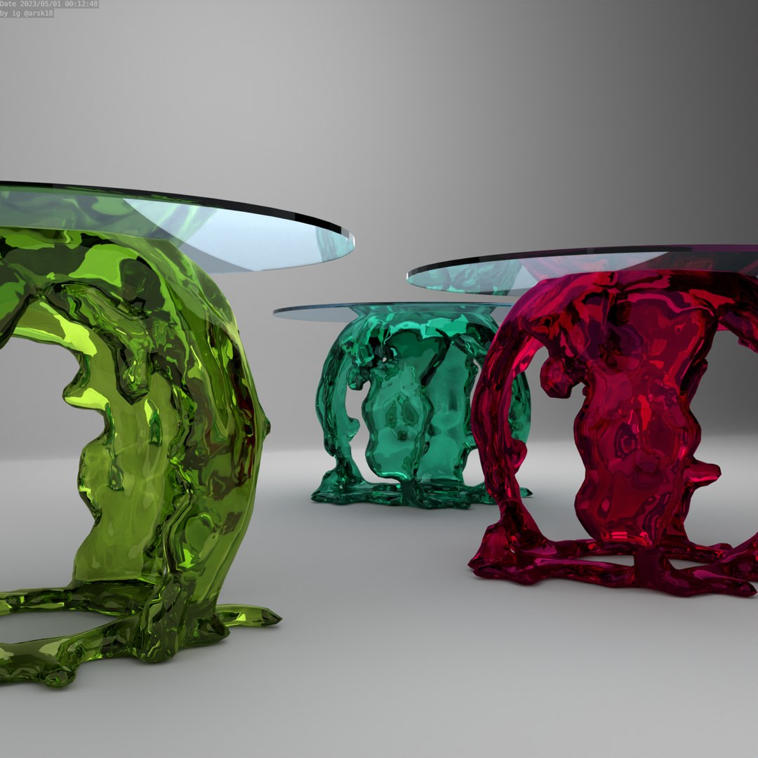 Round Coffee Table Fluid Glass Style 3D Model - TurboSquid 2064657
