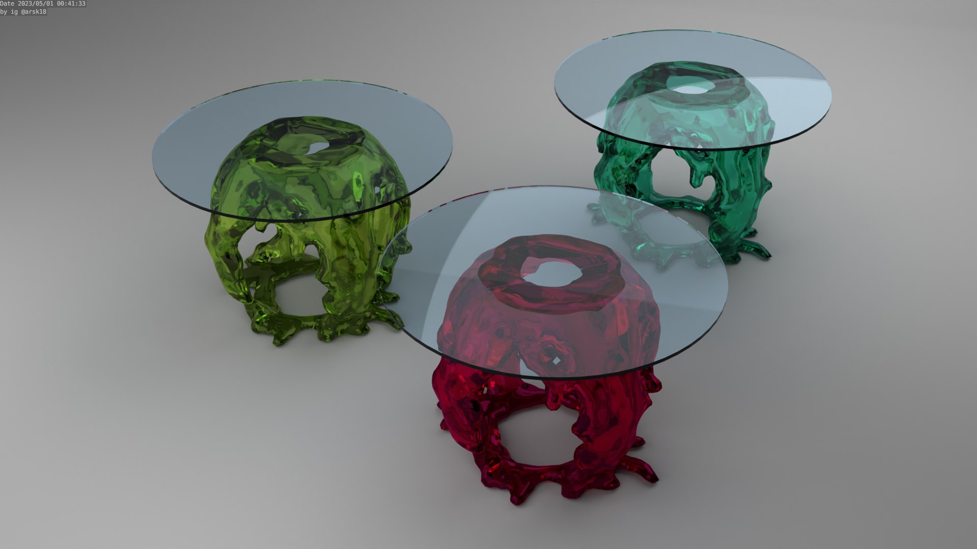 Round Coffee Table Fluid Glass Style 3D Model - TurboSquid 2064657