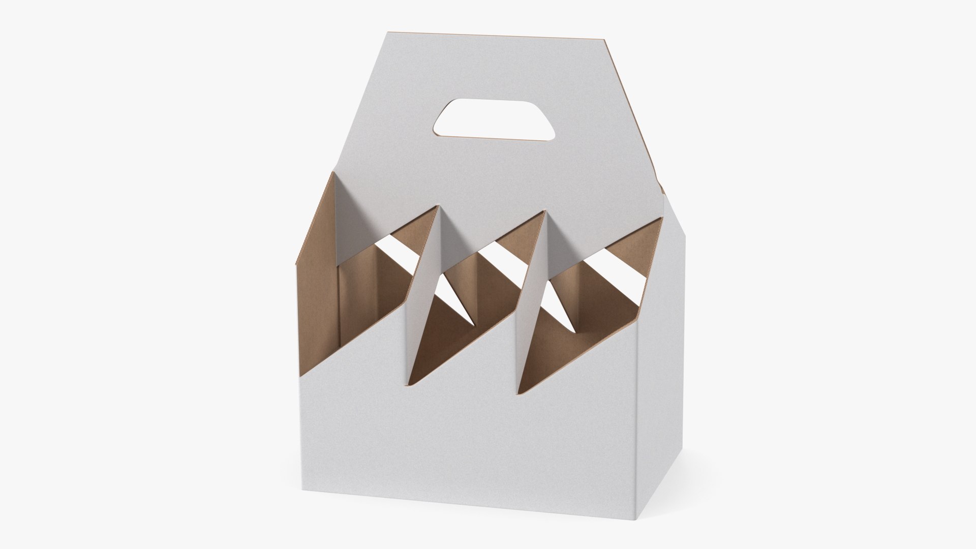 Six Pack Bottle White Cardboard Carrier Box Empty model - TurboSquid ...