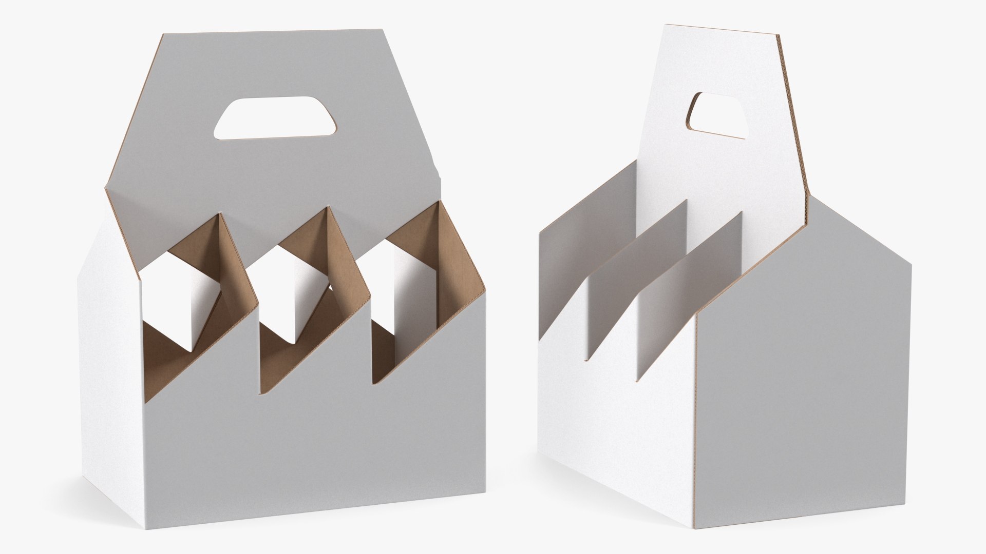Six Pack Bottle White Cardboard Carrier Box Empty Model - TurboSquid ...