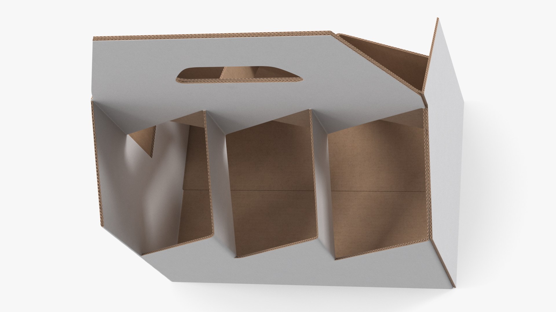 Six Pack Bottle White Cardboard Carrier Box Empty Model - TurboSquid ...
