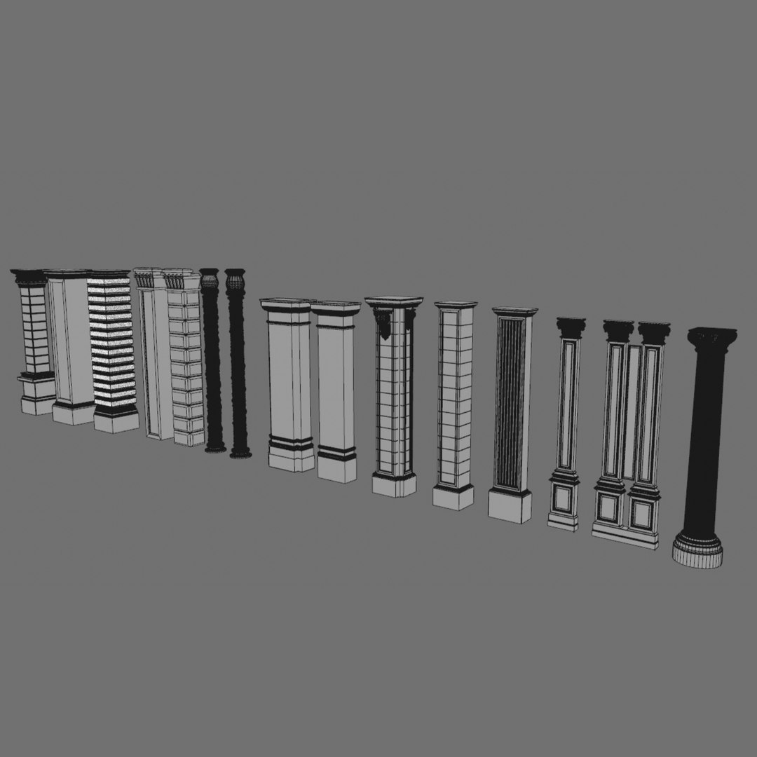 Set Columns 3D Model - TurboSquid 1597325