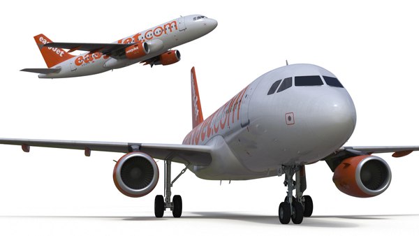 modelo 3d Avión comercial Airbus A319 de EasyJet con aparejo ...