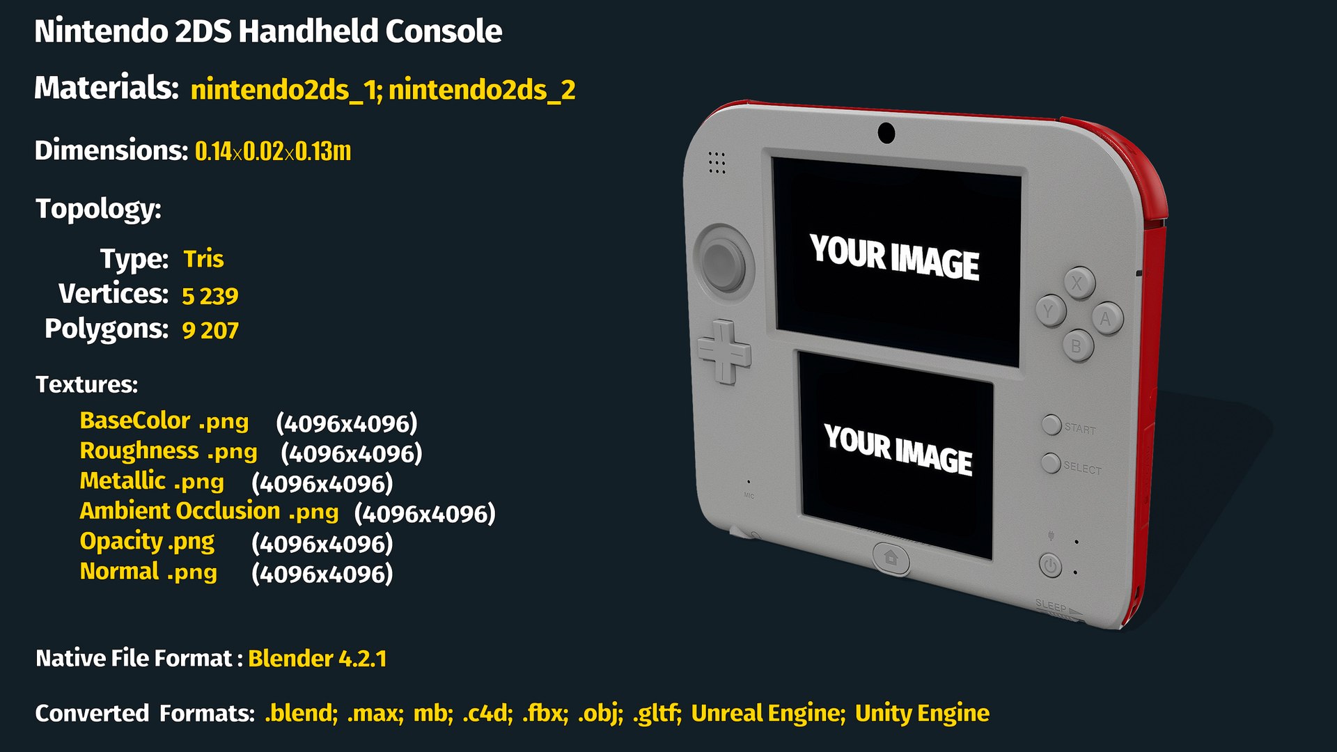 3D Nintendo 2DS Handheld Console Model - TurboSquid 2283552