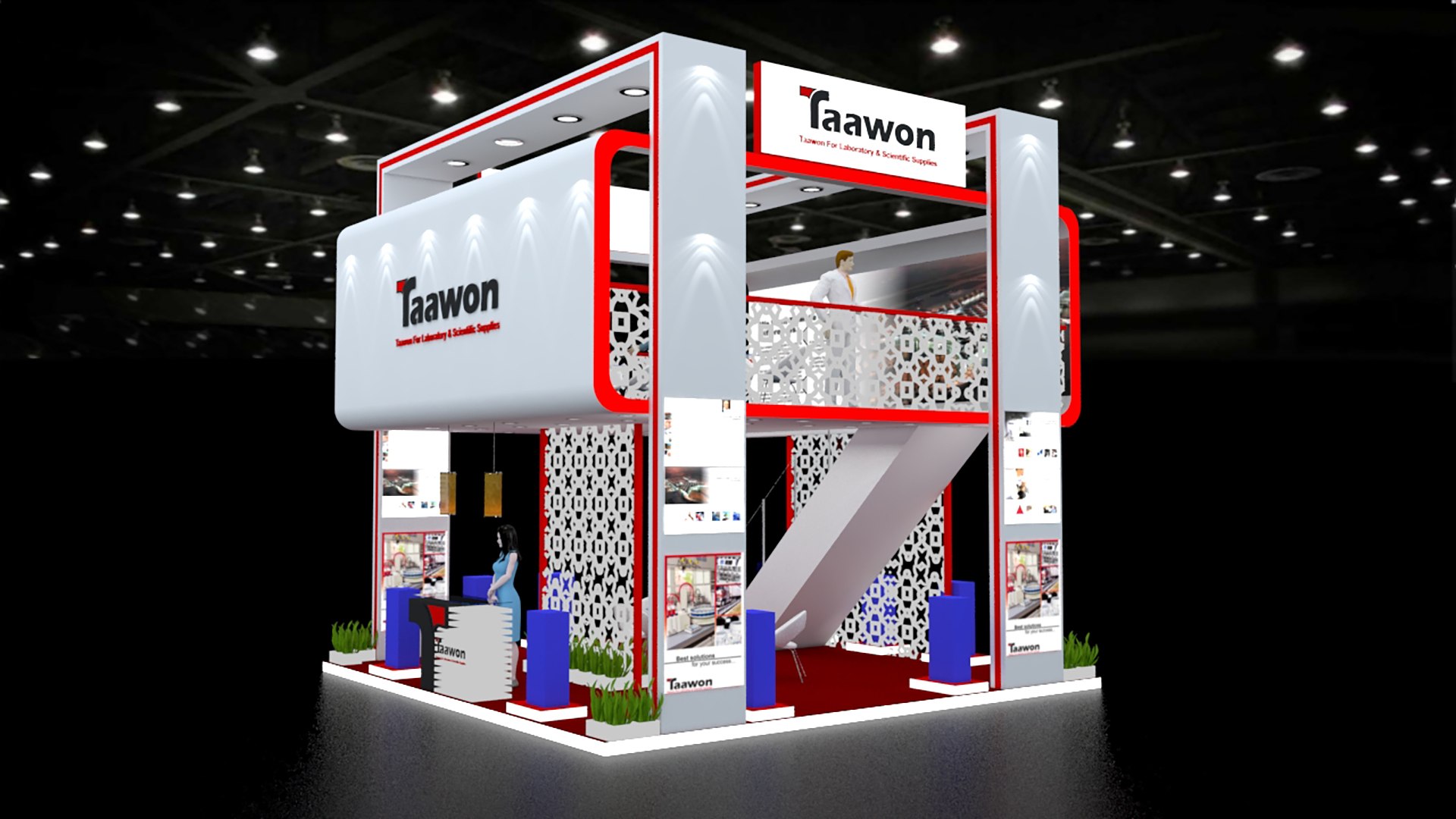 DOUBLE DECKER STAND 4 SIDE OPEN 3D Model - TurboSquid 1781132