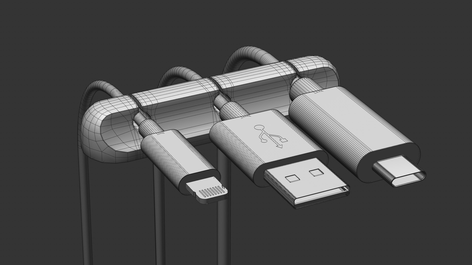USB hub - 3 and 5 piece 3D model - TurboSquid 2150847