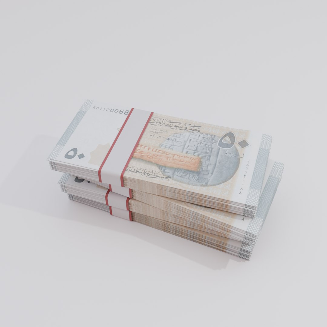 3D 50 Syria Syrian Pound Currency - TurboSquid 2410077