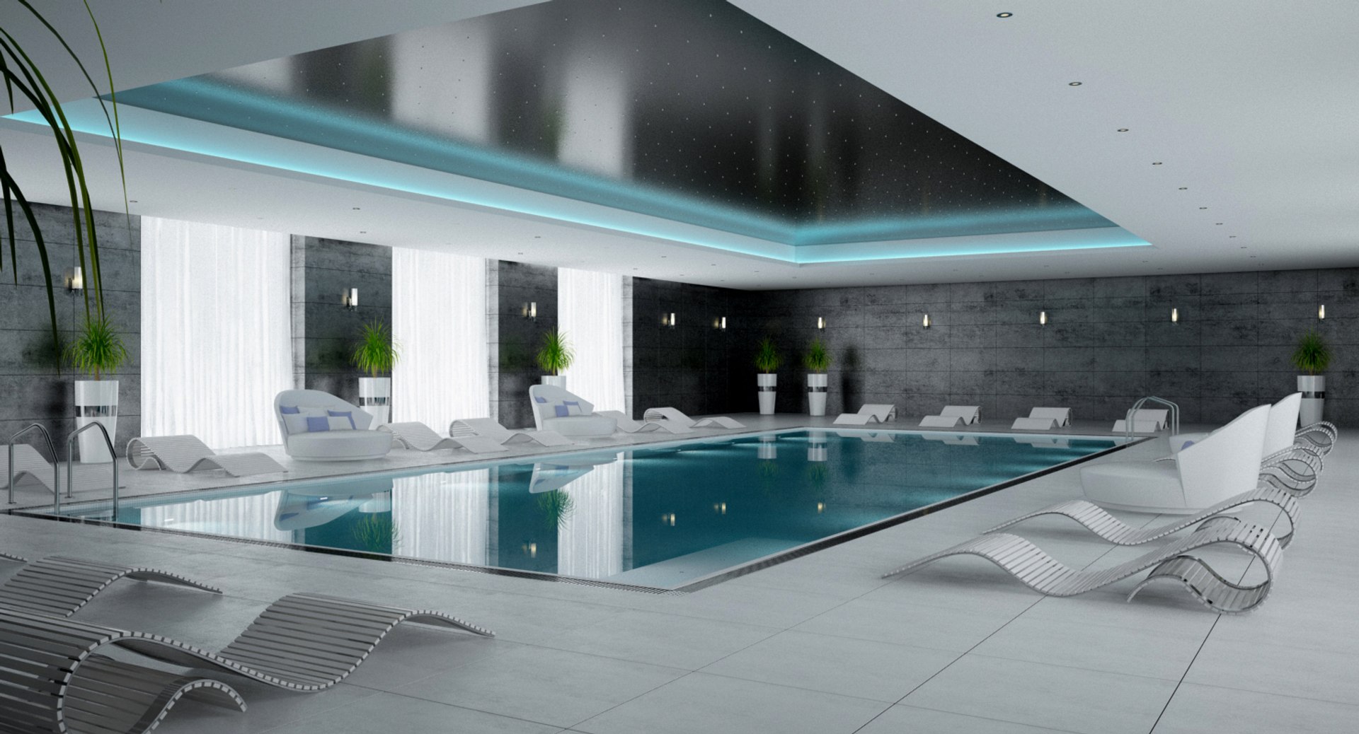 3ds Scene Pool Interior