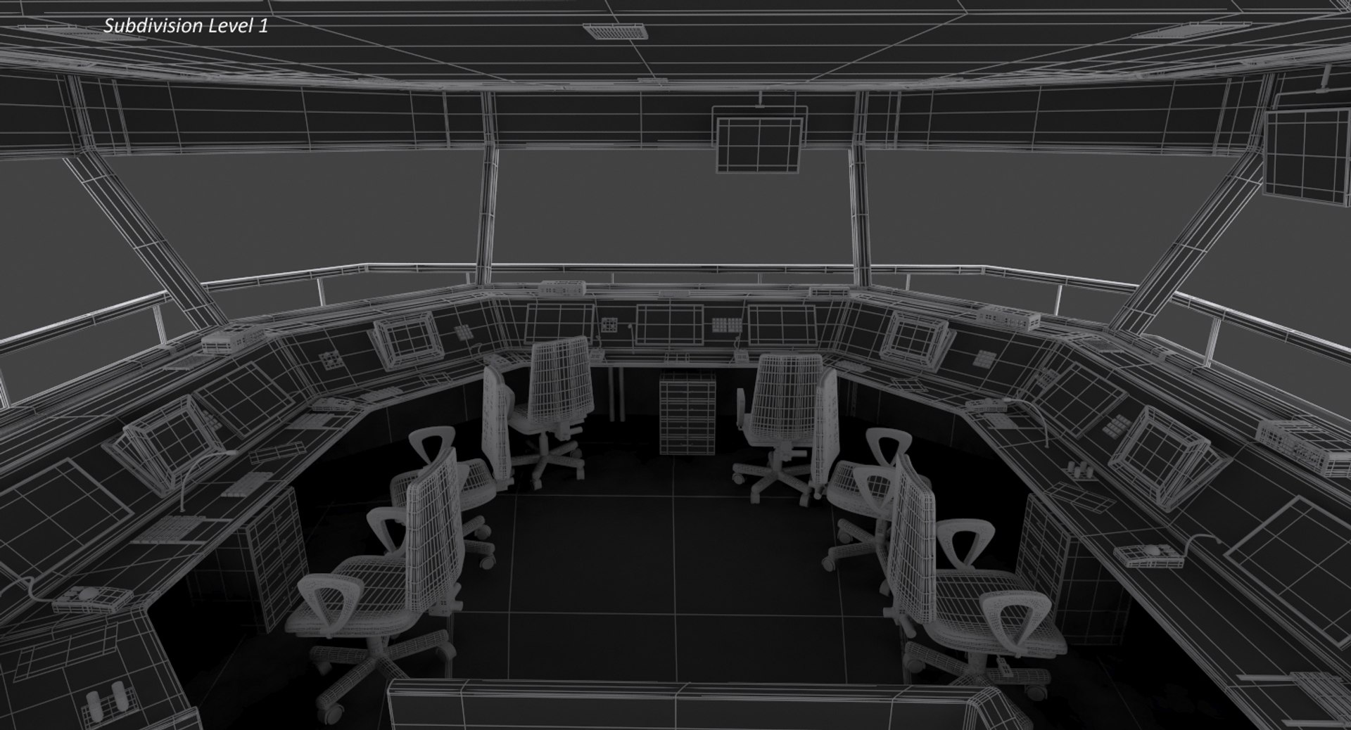 Air traffic tower interior 3D model - TurboSquid 1340132