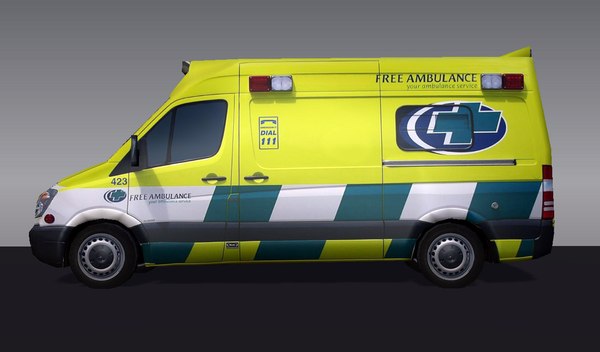 3D FBX Ambulance low poly