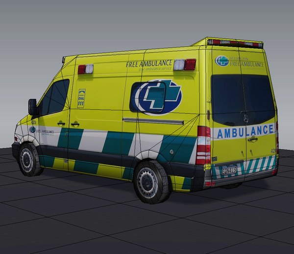 3D FBX Ambulance low poly