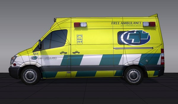 3D FBX Ambulance low poly