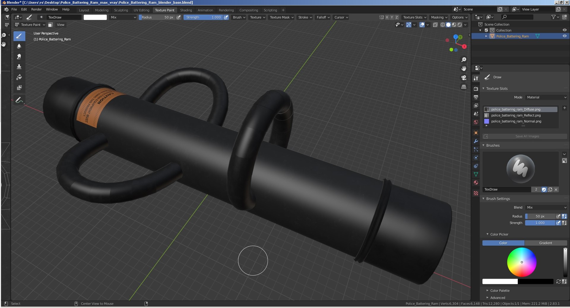 Police Battering Ram 3D Model - TurboSquid 1624176