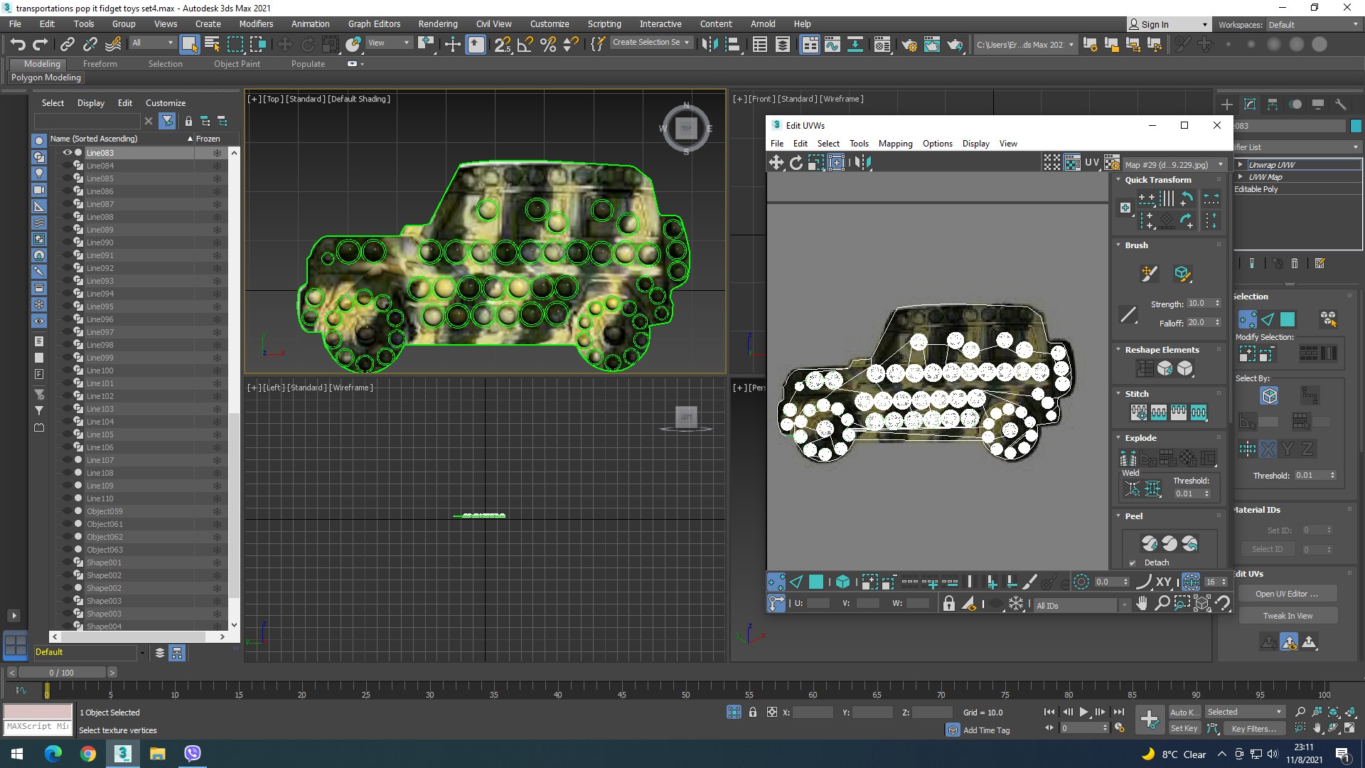 3D model Transportations Pop It Fidget Toys Set - TurboSquid 1812416