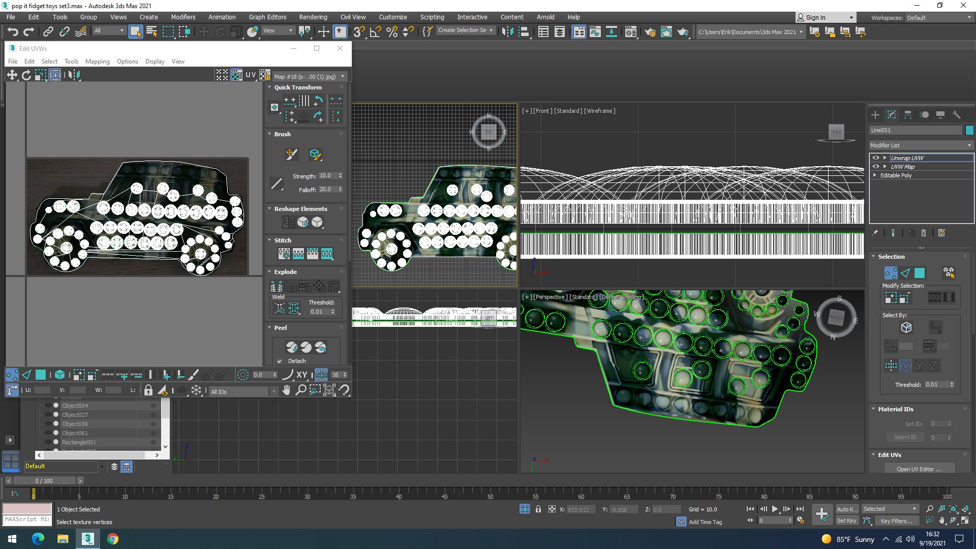 3D model Transportations Pop It Fidget Toys Set - TurboSquid 1812416