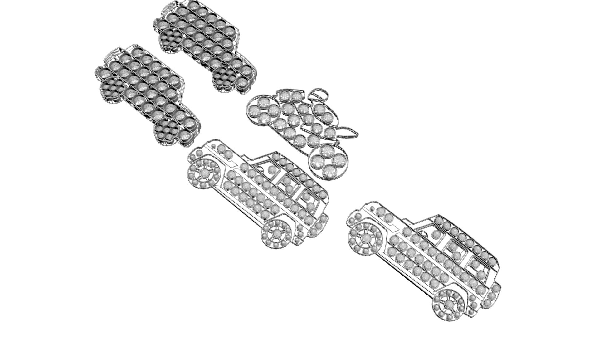 3D model Transportations Pop It Fidget Toys Set - TurboSquid 1812416