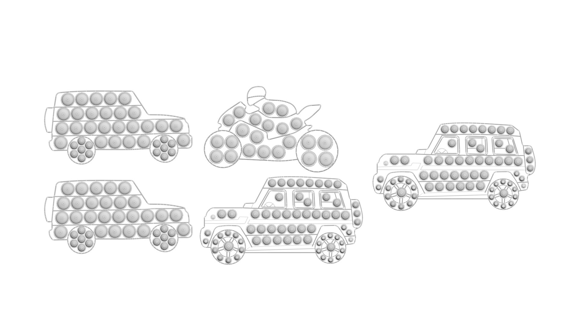 3D model Transportations Pop It Fidget Toys Set - TurboSquid 1812416