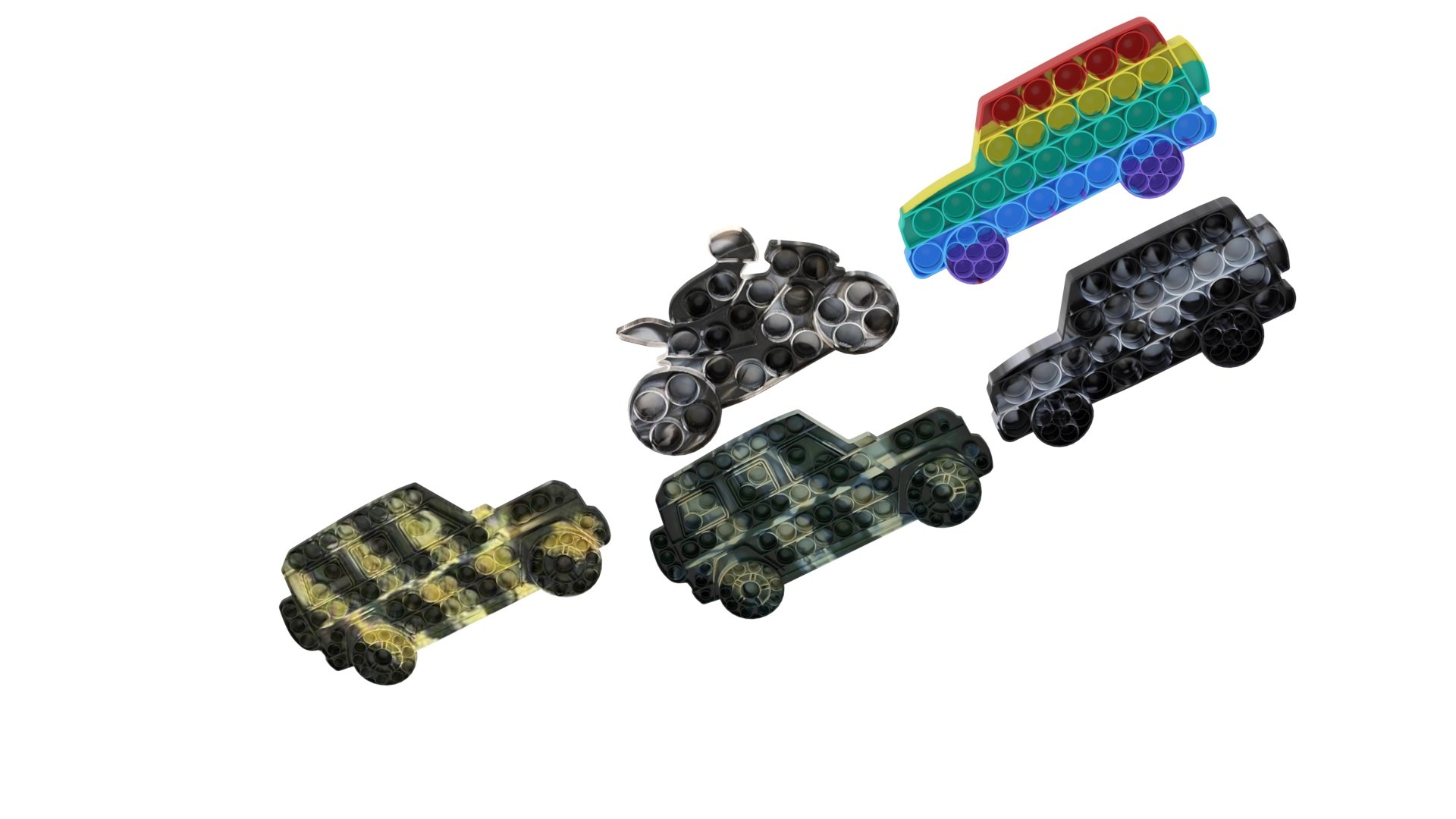3D model Transportations Pop It Fidget Toys Set - TurboSquid 1812416