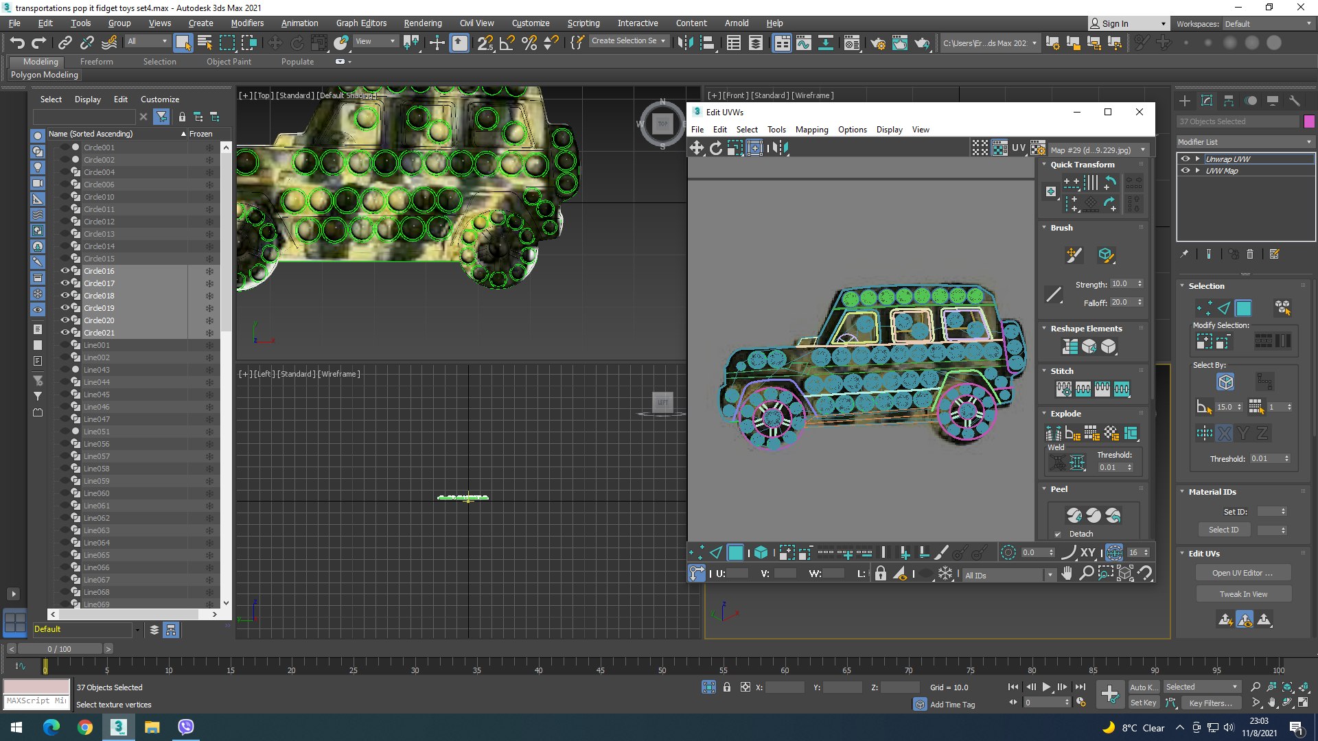 3D model Transportations Pop It Fidget Toys Set - TurboSquid 1812416