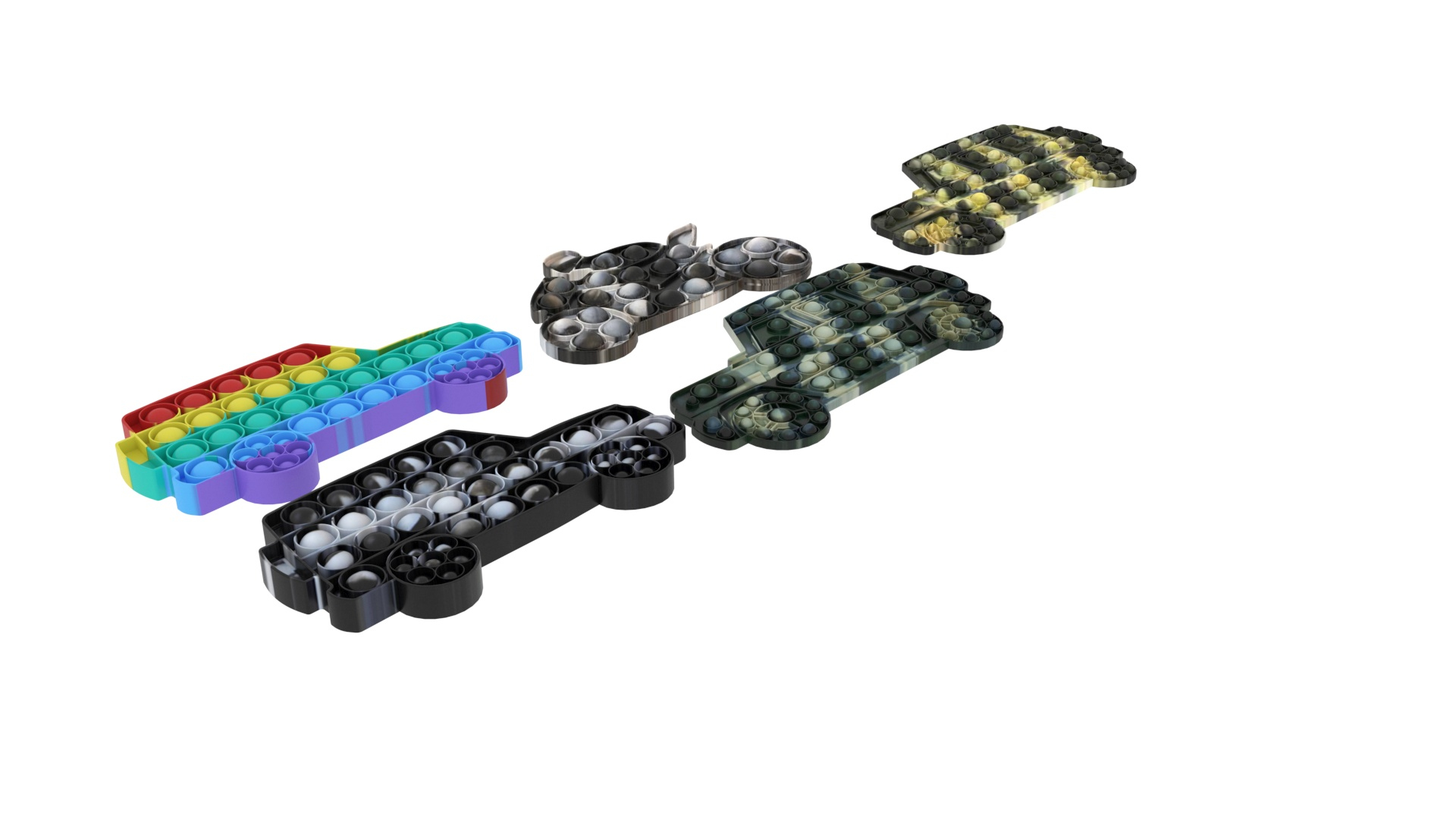 3D model Transportations Pop It Fidget Toys Set - TurboSquid 1812416
