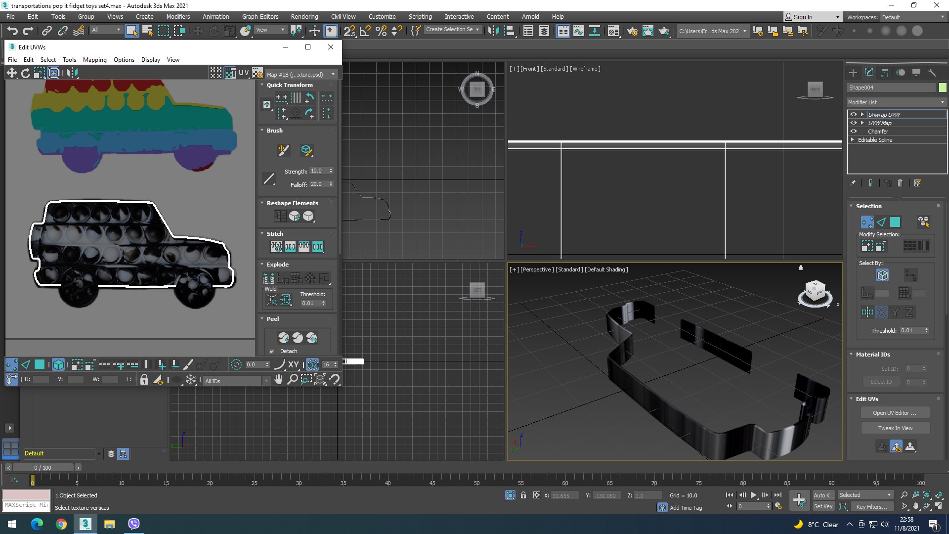 3D model Transportations Pop It Fidget Toys Set - TurboSquid 1812416