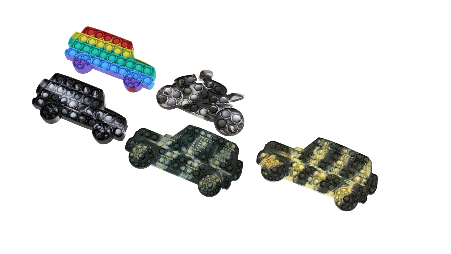 3D model Transportations Pop It Fidget Toys Set - TurboSquid 1812416