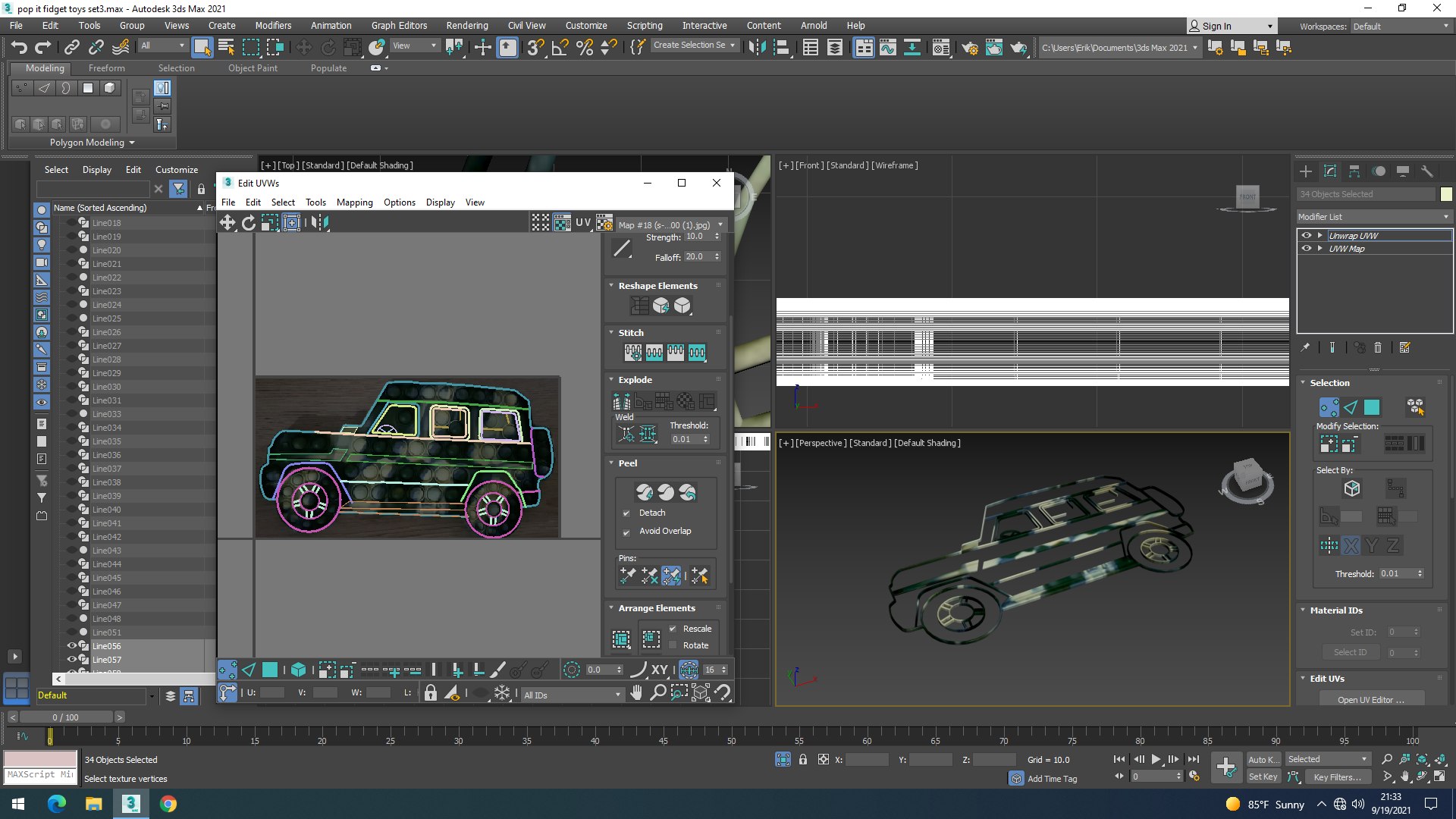 3D model Transportations Pop It Fidget Toys Set - TurboSquid 1812416