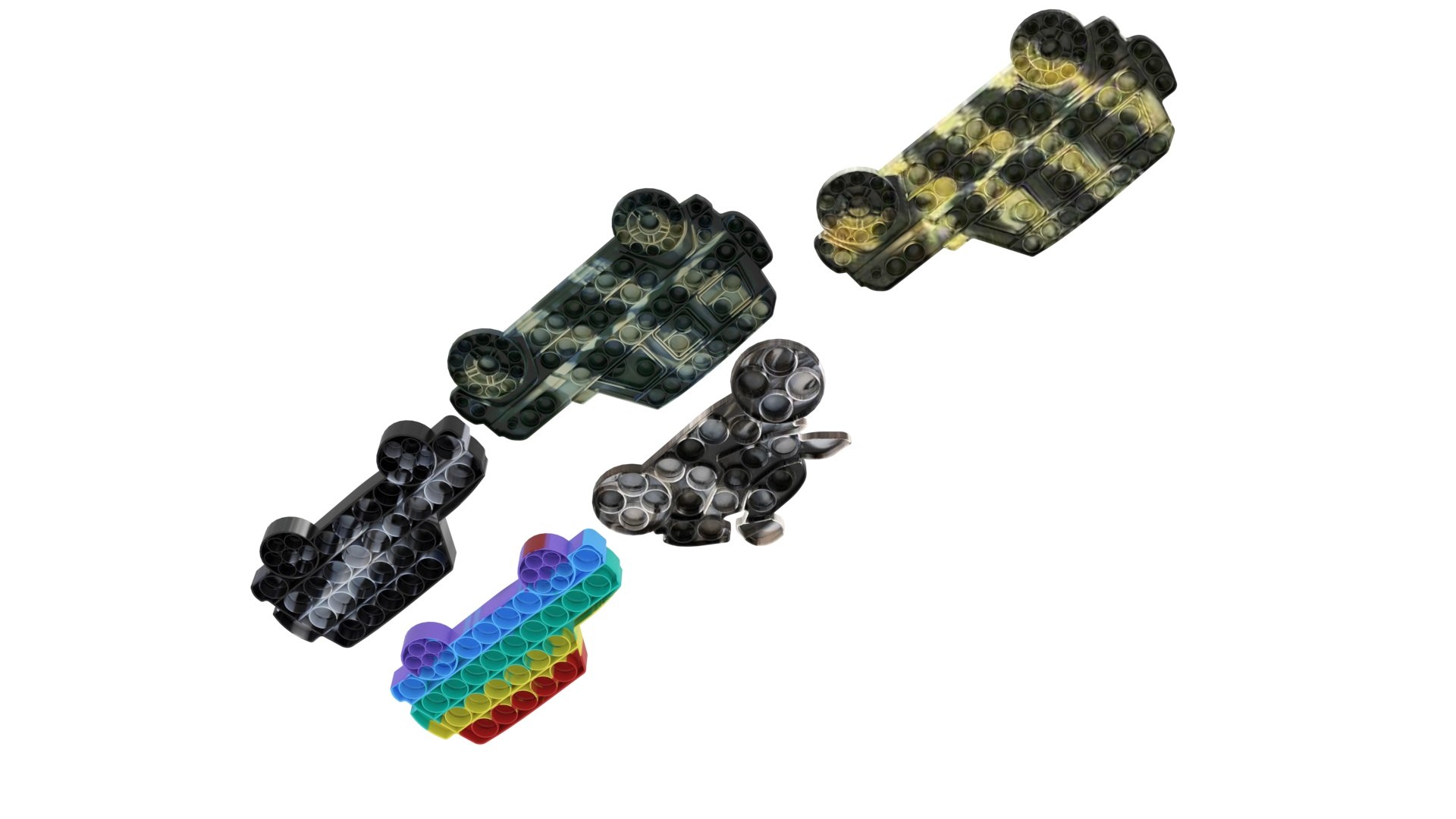 3D model Transportations Pop It Fidget Toys Set - TurboSquid 1812416