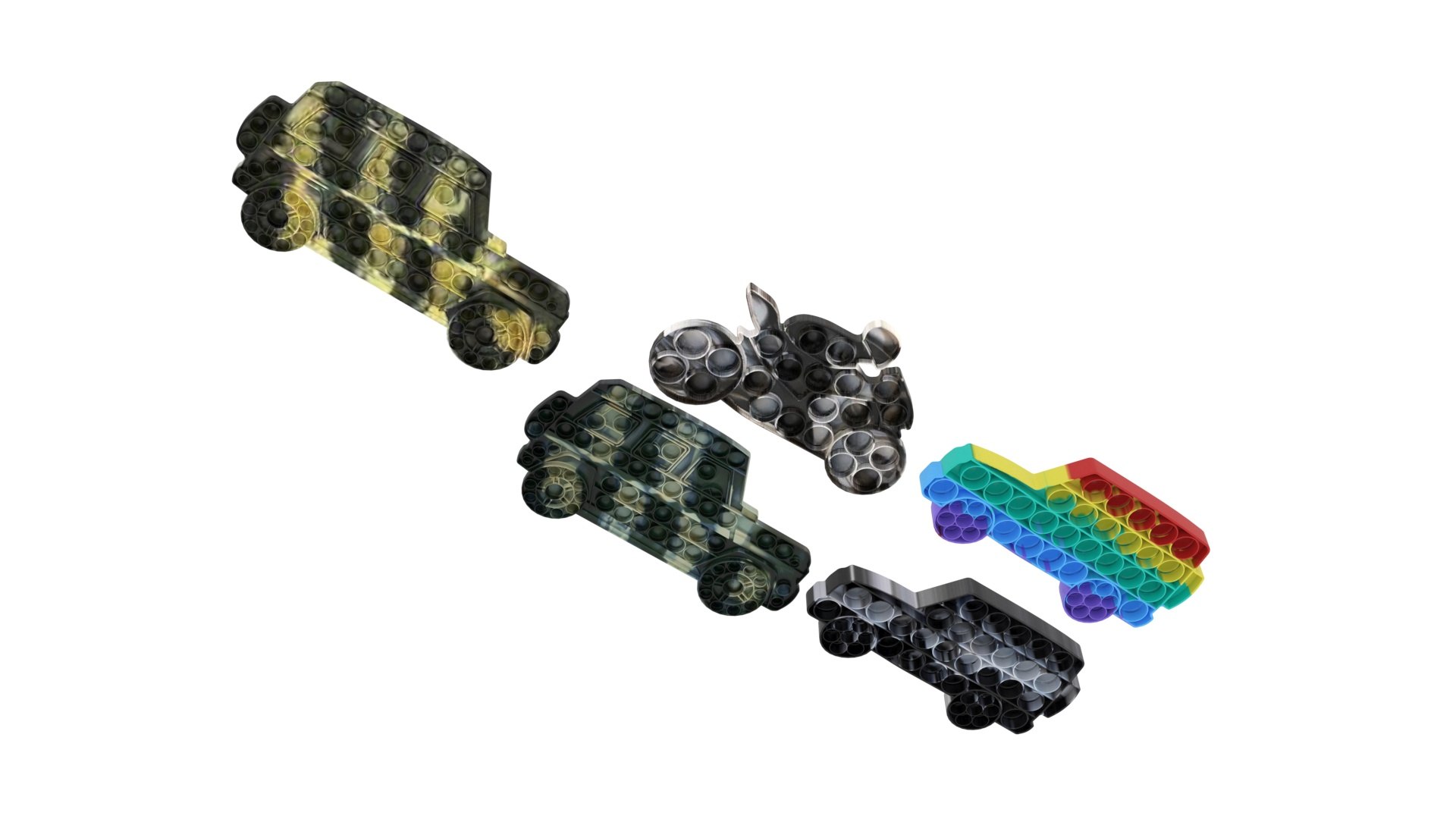3D model Transportations Pop It Fidget Toys Set - TurboSquid 1812416