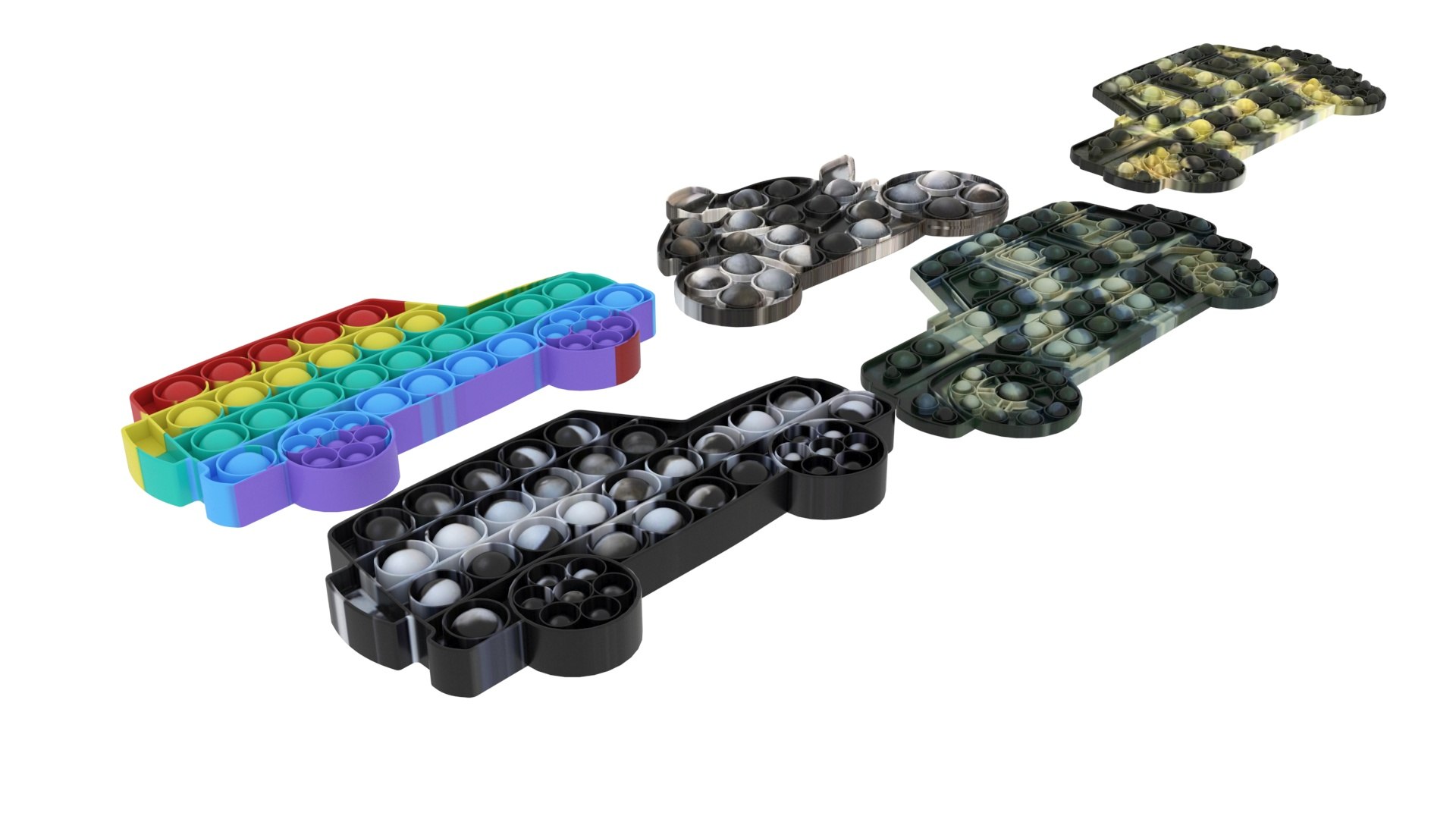 3D model Transportations Pop It Fidget Toys Set - TurboSquid 1812416