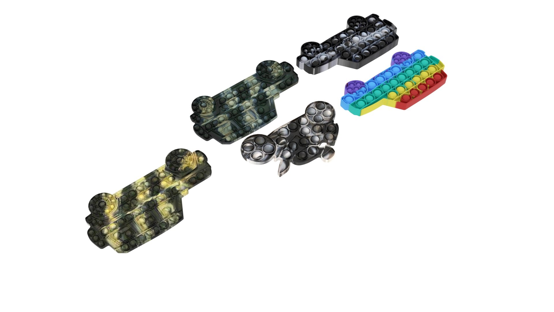 3D model Transportations Pop It Fidget Toys Set - TurboSquid 1812416