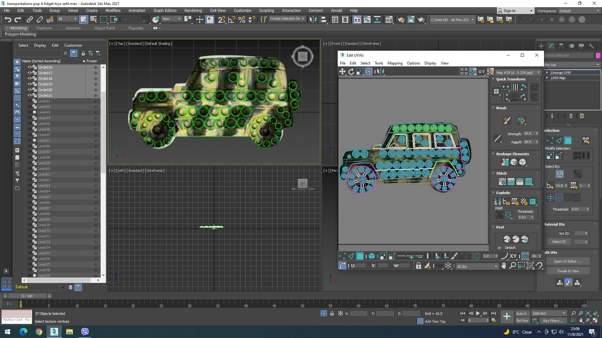 3D model Transportations Pop It Fidget Toys Set - TurboSquid 1812416