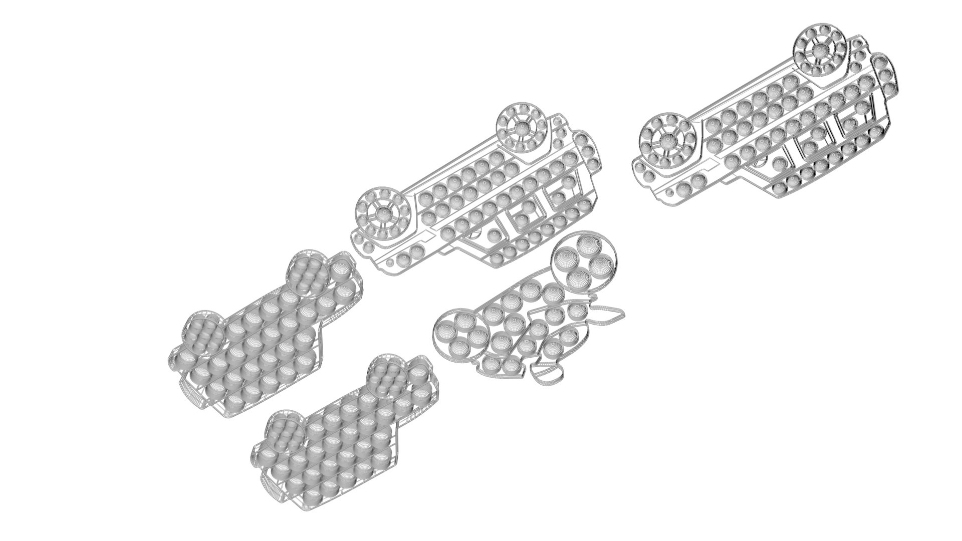 3D model Transportations Pop It Fidget Toys Set - TurboSquid 1812416