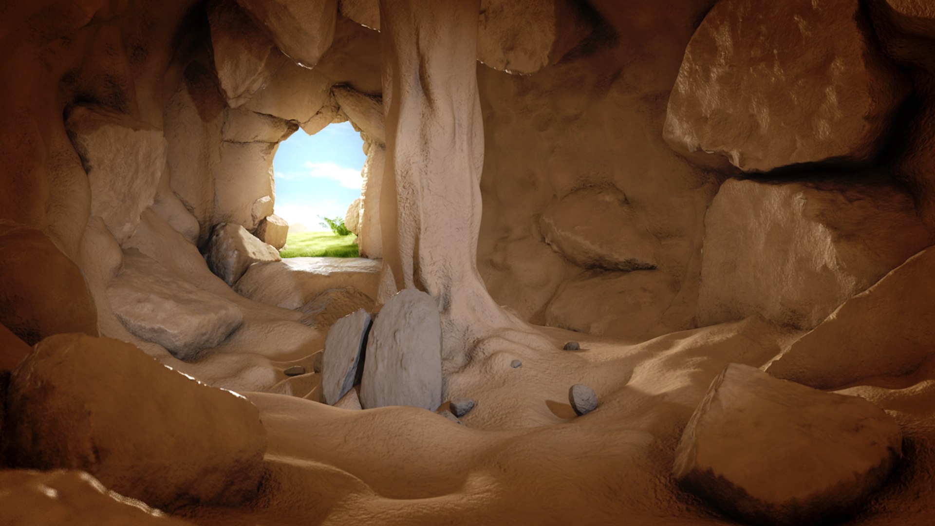 3d Model Cartoon Cave Environment