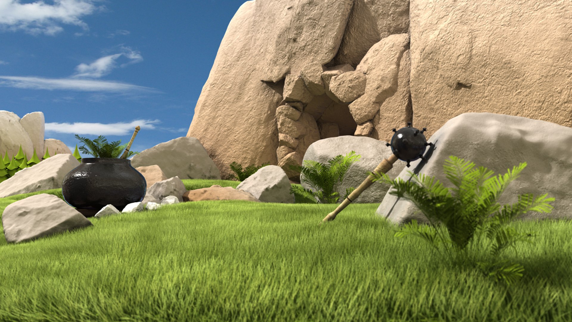 3d Model Cartoon Cave Environment
