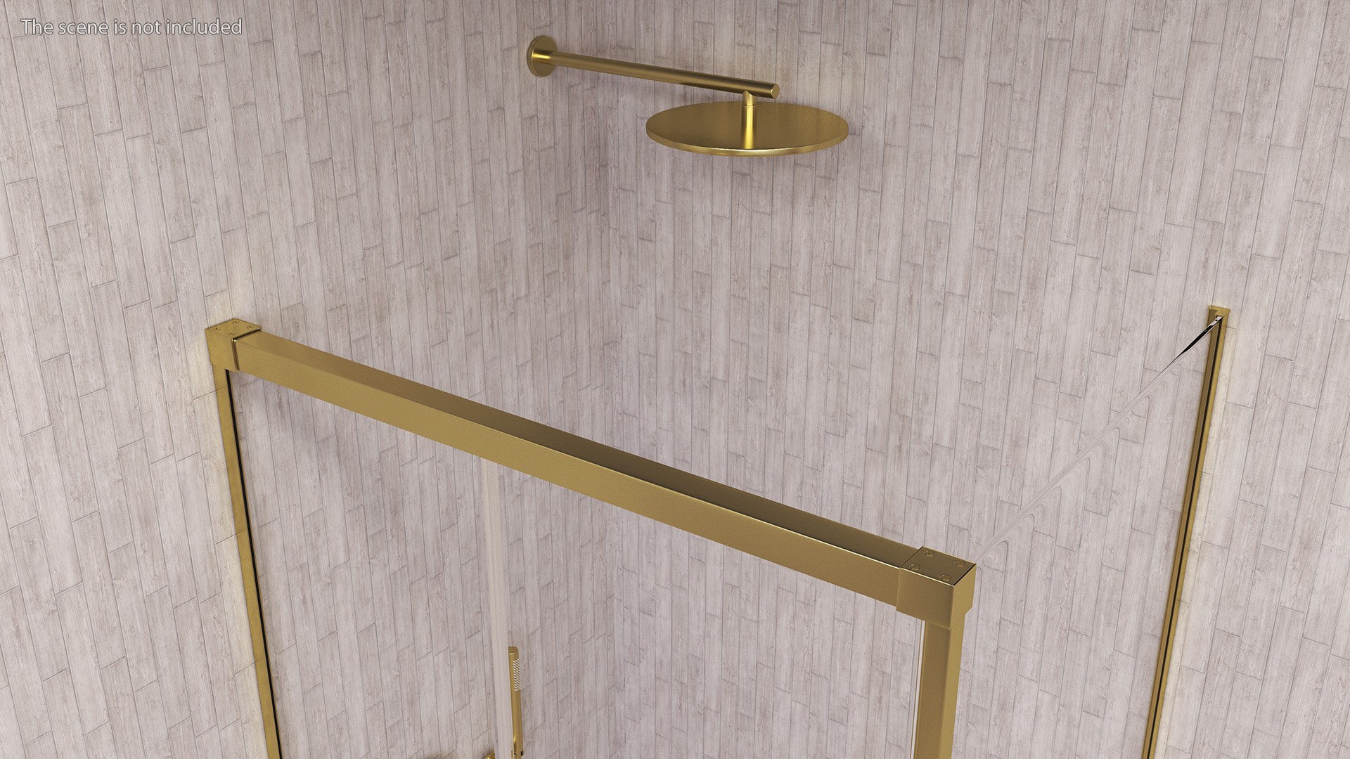 Rectangle Shower Stall With Sliding Door Gold 3D - TurboSquid 2071344