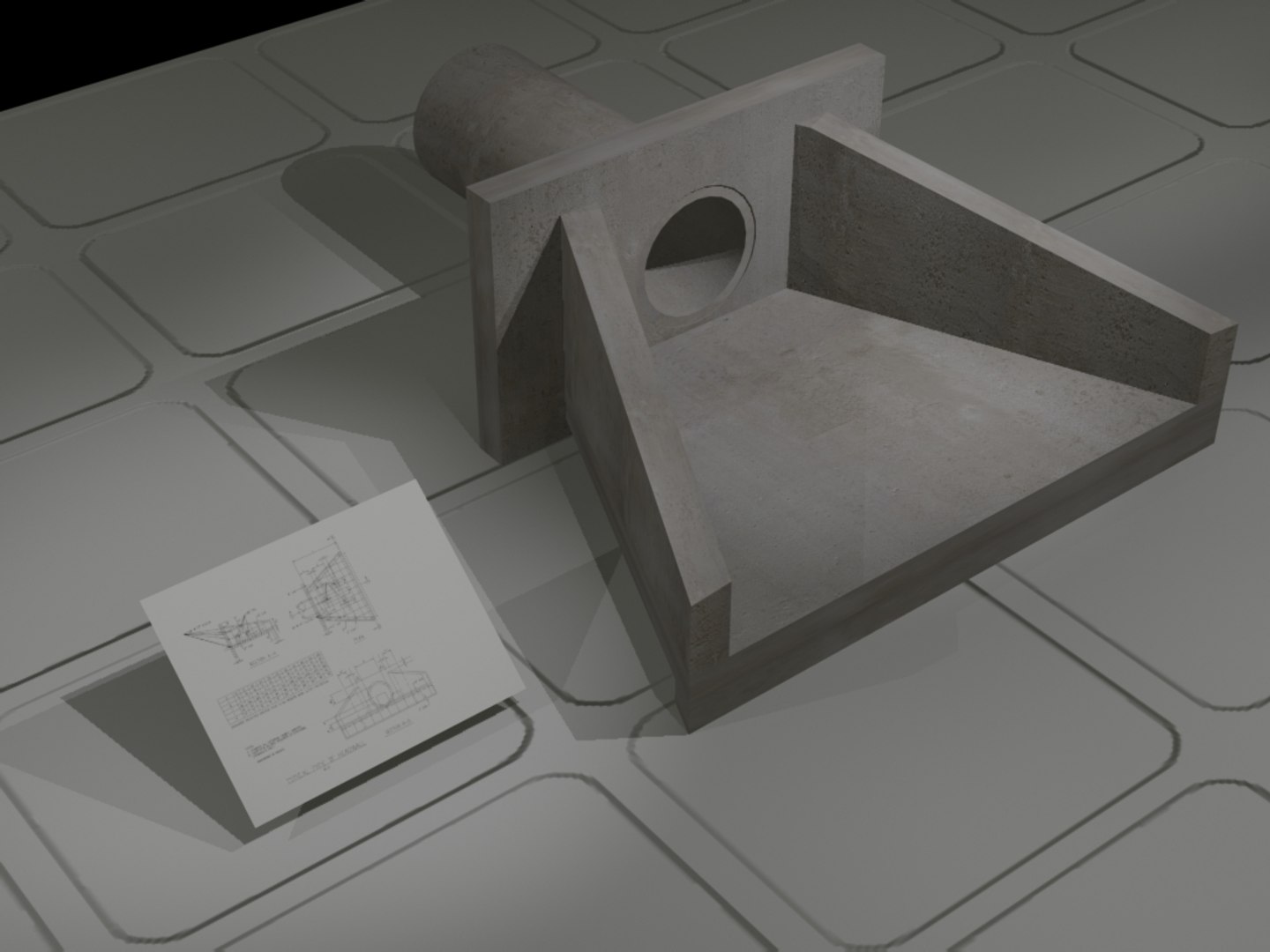 3d 21 inch headwall model