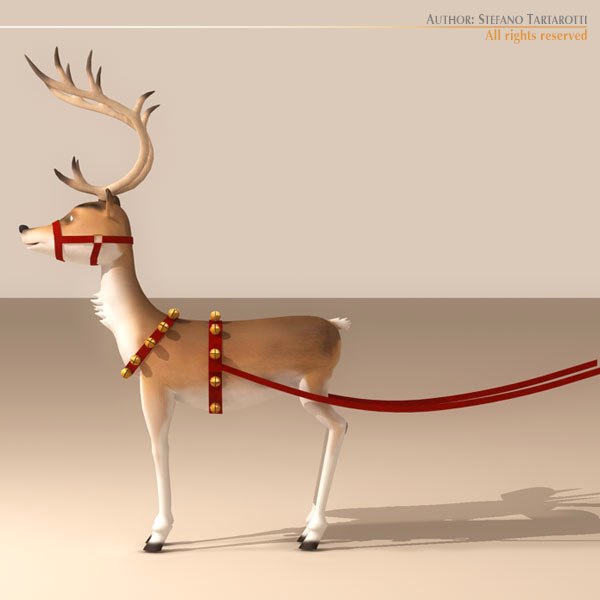 3d santa claus reindeers