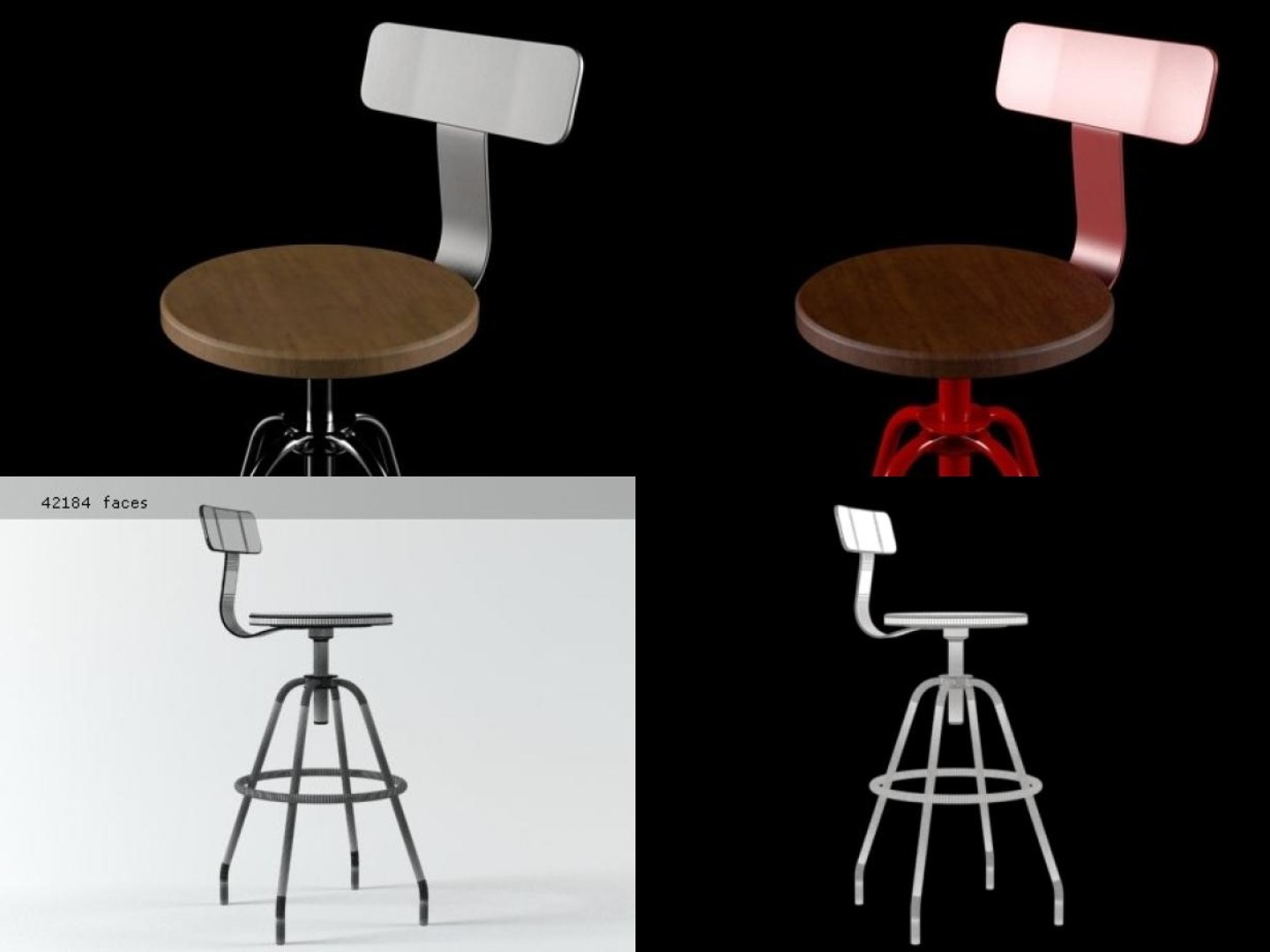 Pewter Stool Model - TurboSquid 1176421