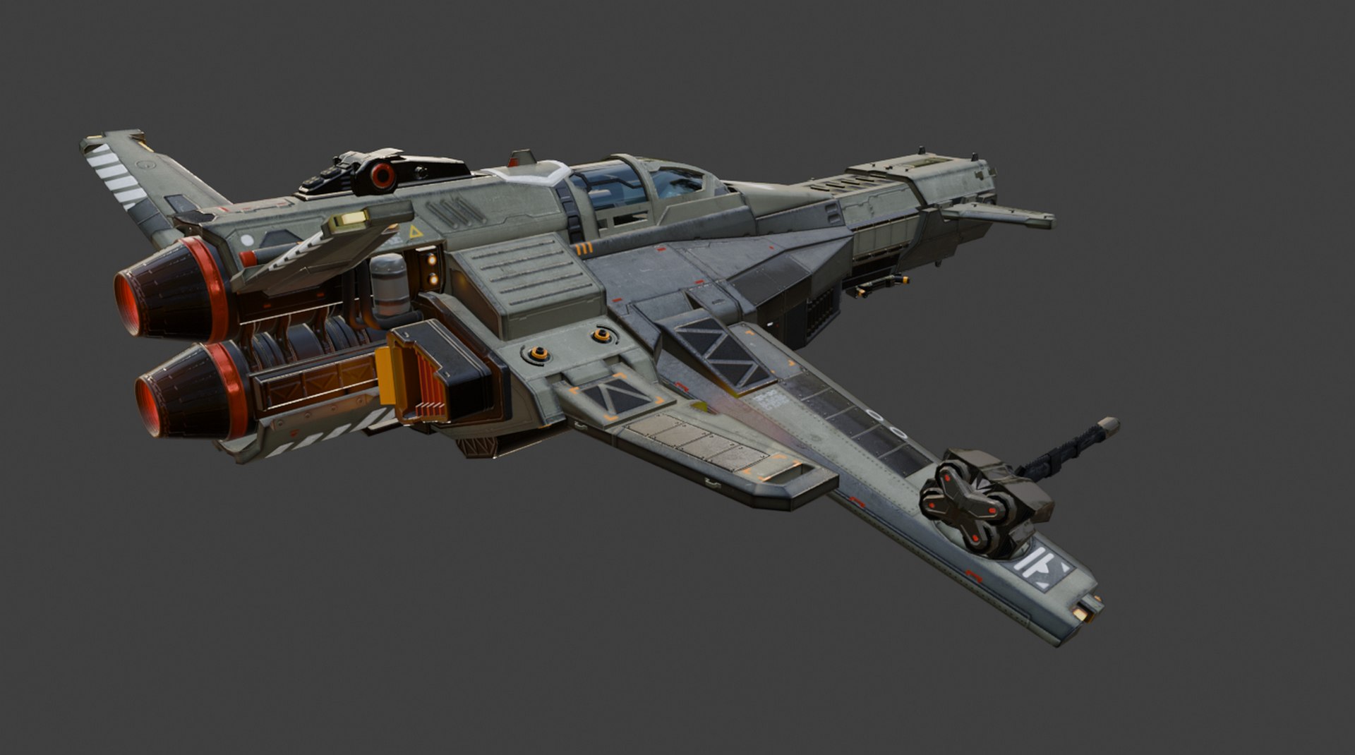 Gorgon Heavy Interdictor Fighter 3D Model - TurboSquid 2515054