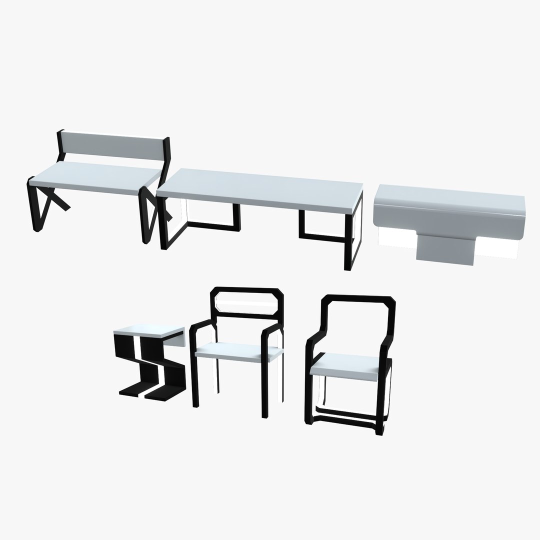 Minimalistic sci-fi tables model - TurboSquid 1695460