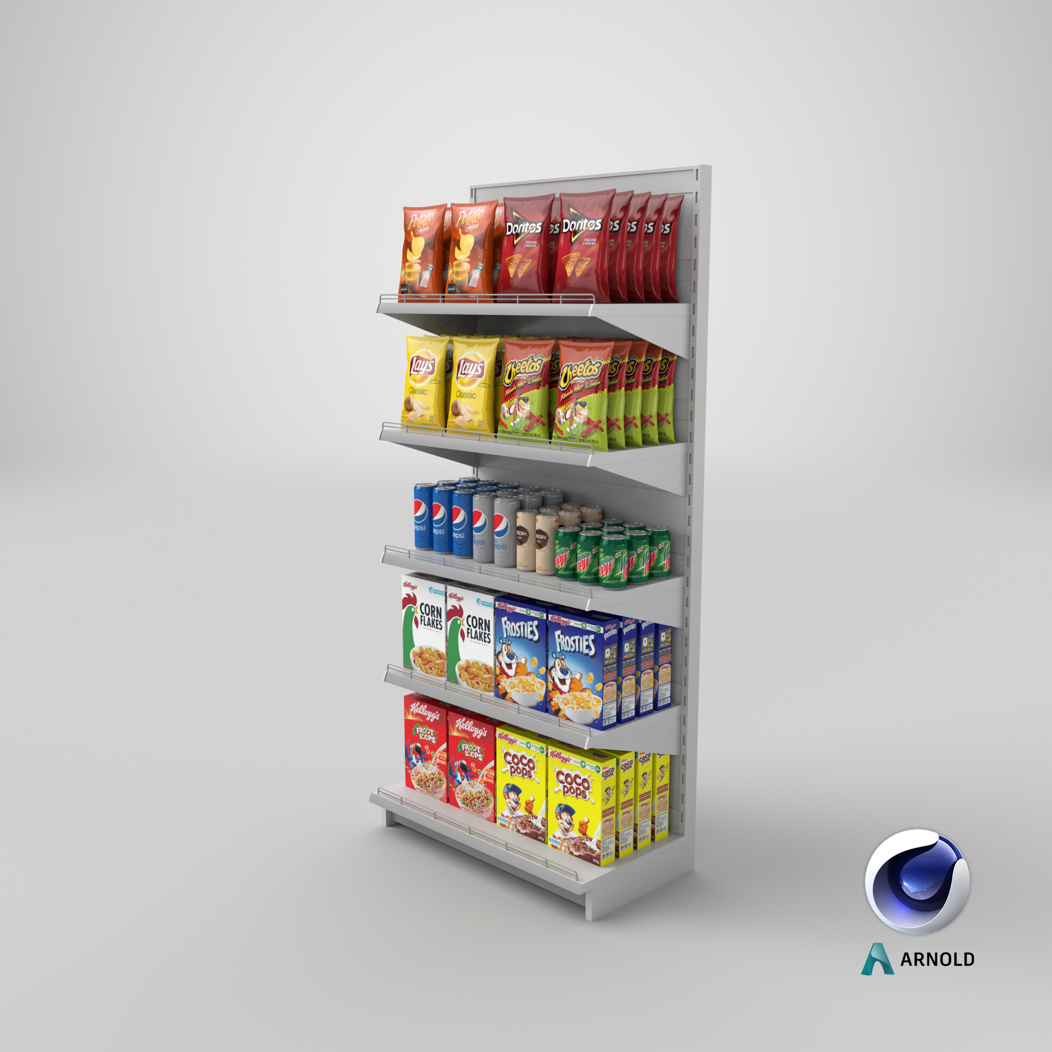 Supermarket shelves grocery 3D model - TurboSquid 1678958