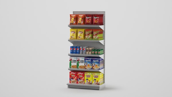 Supermarket shelves grocery 3D model - TurboSquid 1678958