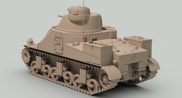 ww2 m3 lee tank tracks 3d model